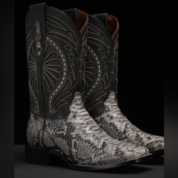 Alfa handcrafted | Shoes | Python 0 Leather Western Squared Boots 115 ...